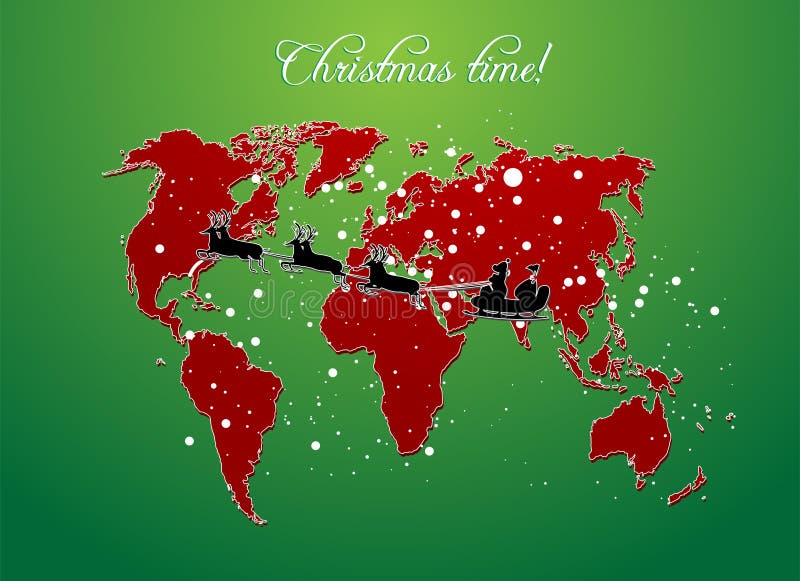 Christmas Globe Map Concept Stock Vector - Illustration of celebration ...
