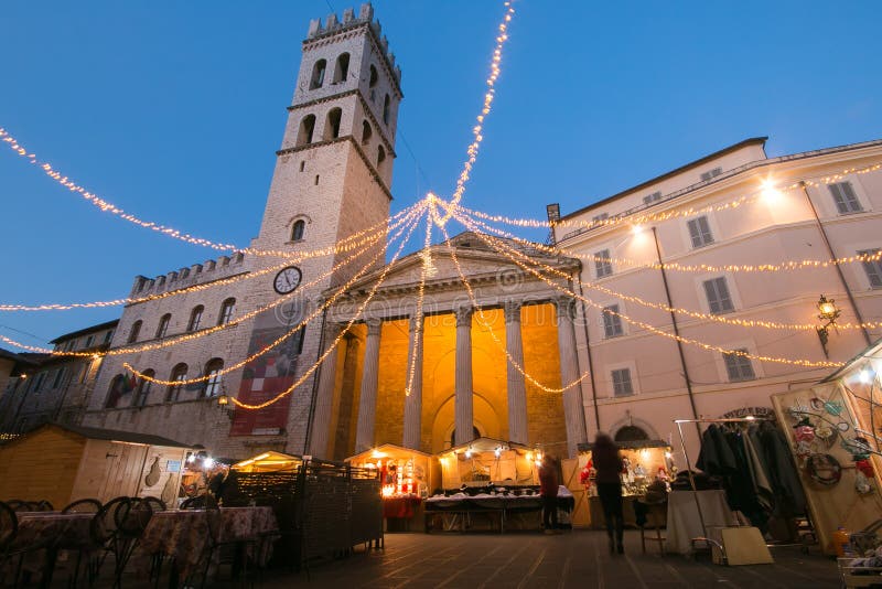 The Christmas Market in the Assisi Square Editorial Image - Image of ...