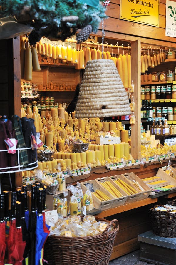 Christmas Market. Candle Shop Editorial Photography - Image of candle ...