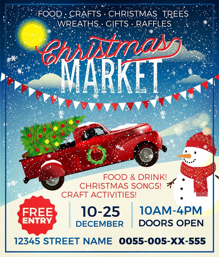 Christmas Market Flyer. Christmas Market Poster Template Stock Vector ...