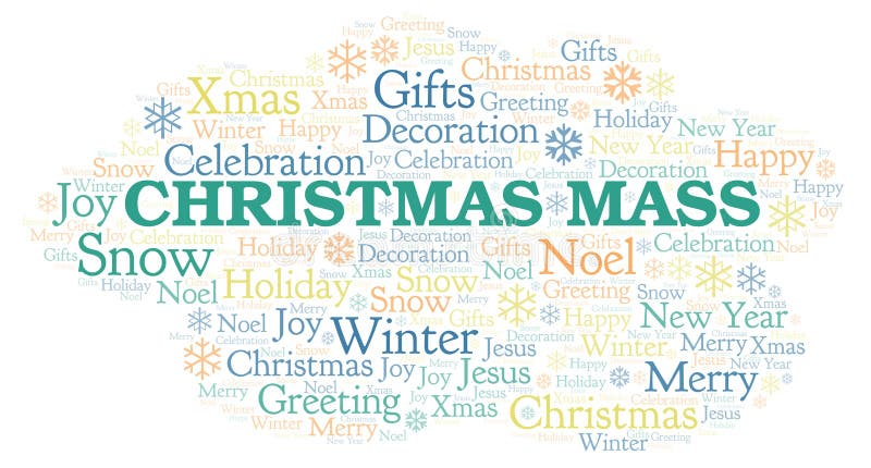 Christmas Mass word cloud stock illustration. Illustration of rendering ...