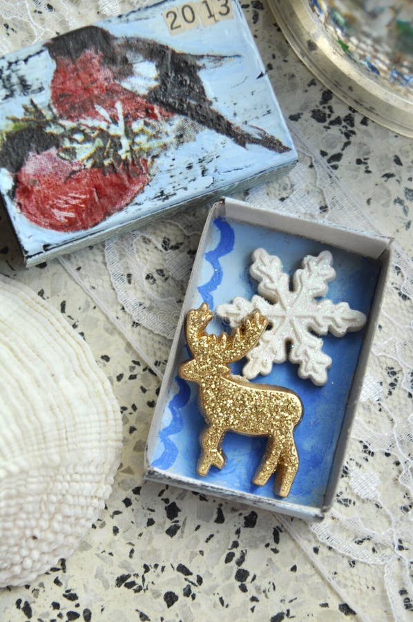 Christmas matchbox stock photo. Image of handycraft, snow - 27223450