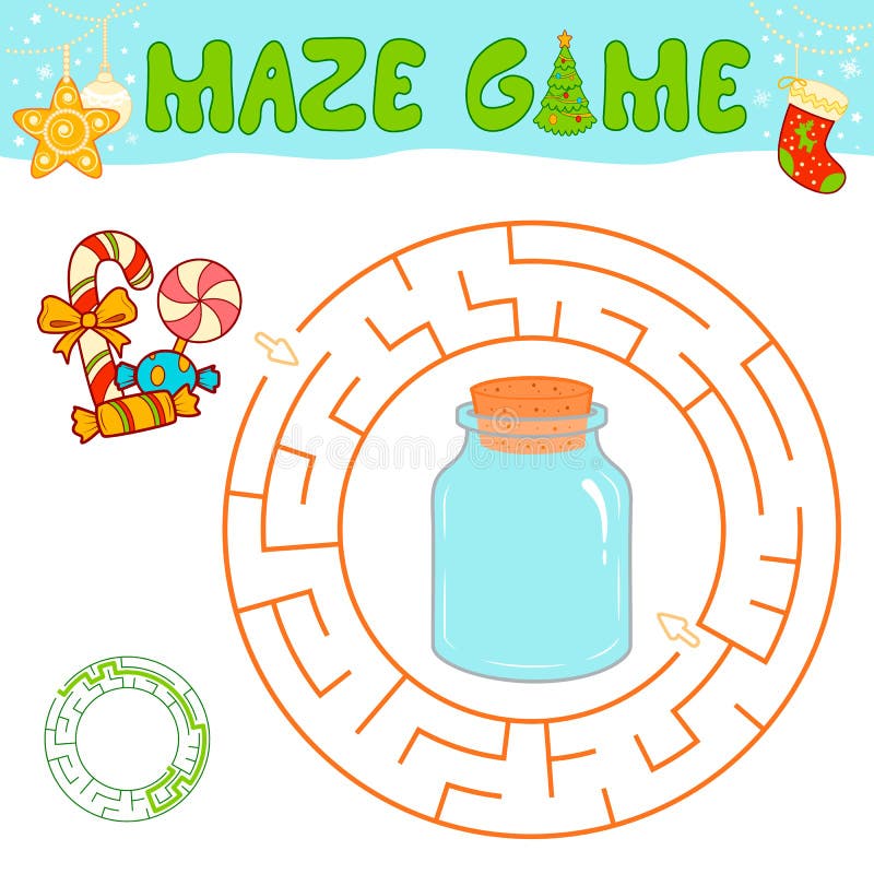 Candy maze for kids stock illustration. Illustration of orange - 99436771