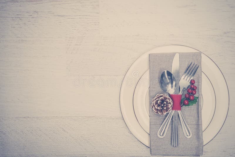 Christmas Meal Table Setting Background Stock Photo - Image of december ...