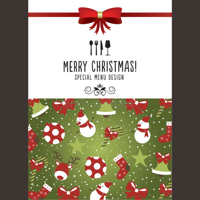 Christmas Menu Design. Vector Illustration Decorative Design Stock ...