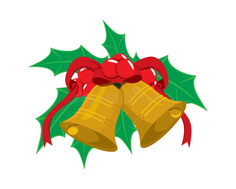 Christmas Mistletoe with Bells Illustration Stock Vector - Illustration ...