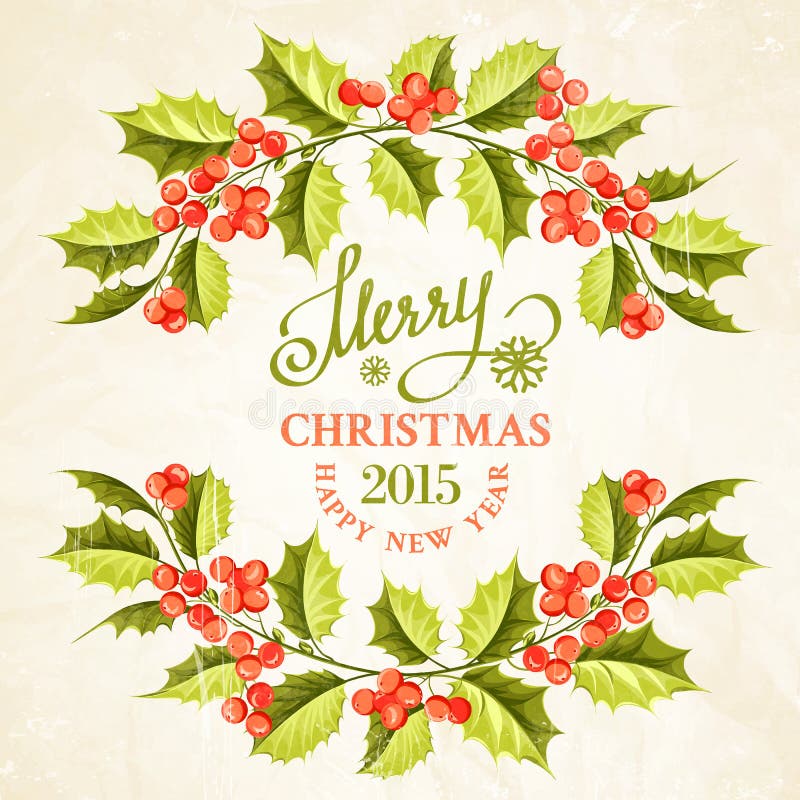 Christmas Mistletoe Branch Frame. Stock Vector - Illustration of leaf ...
