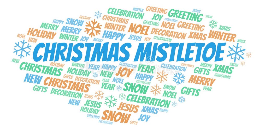 Christmas Mistletoe Word Cloud Stock Illustration - Illustration of ...