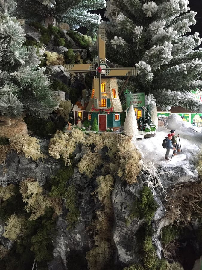 Christmas model village editorial photo. Image of tree - 61571421