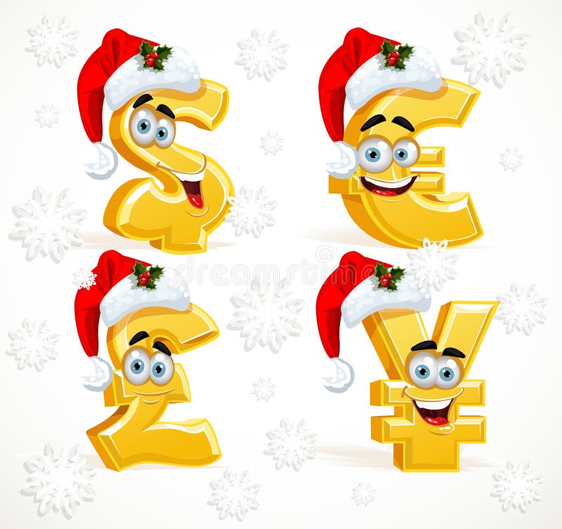 Christmas Monetary Signs Smiles Stock Vector - Illustration of metal ...