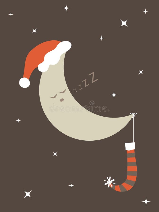 Christmas moon stock vector. Illustration of night, brown - 11900962