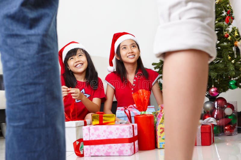 Christmas morning stock image. Image of family, home - 16645077