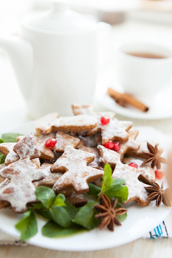 Homemade Christmas Cookies and Cup of Coffee Stock Photo - Image of ...