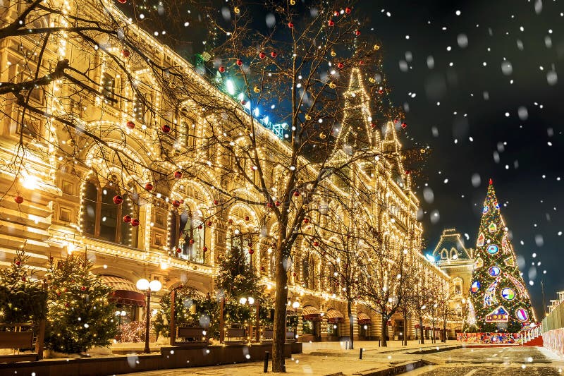 Christmas in Moscow. New Year`s Decoration of the Red Square in Stock ...