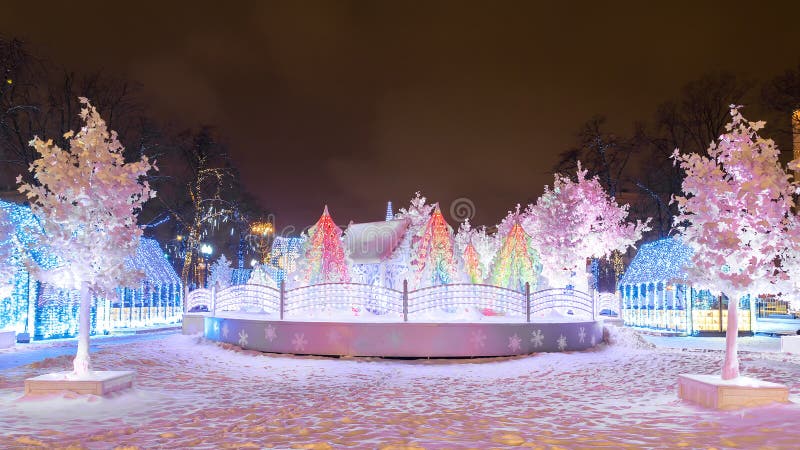 Christmas in Moscow. Pushkin Square Stock Image - Image of festival ...
