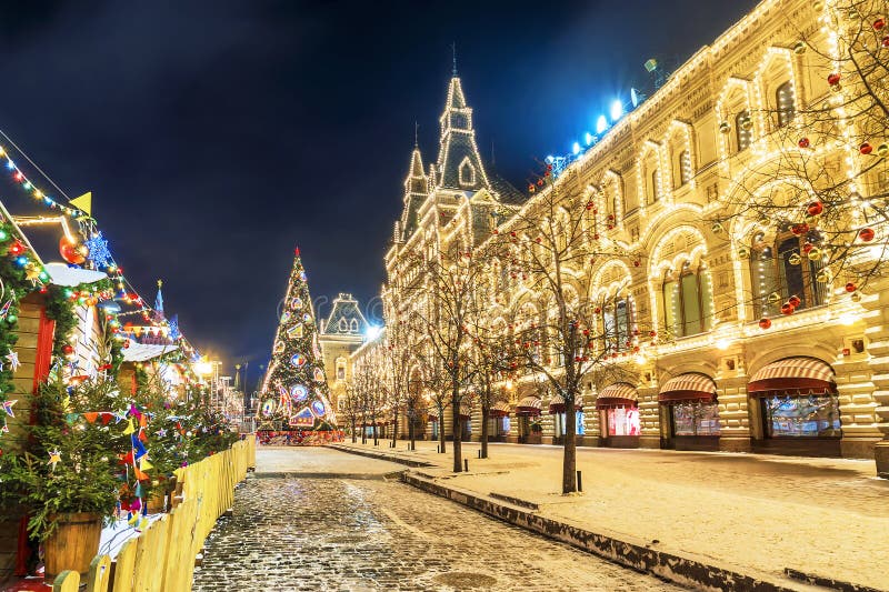 Christmas in Moscow. Red Square in Moscow Stock Image - Image of ...