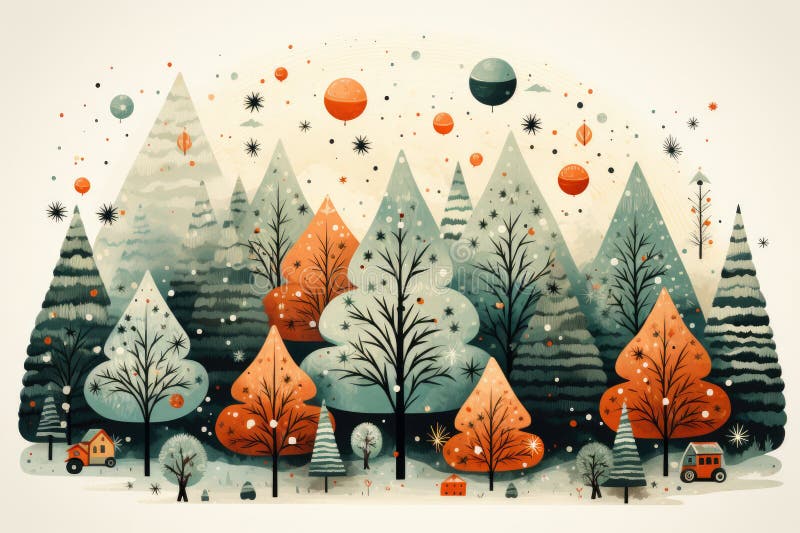 Christmas Motives - Ristograph Art, Vintage, Retro. AI Generated Stock ...