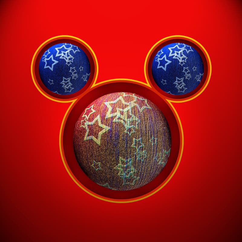 Christmas Mouse with Red and Blue Balls Stock Illustration ...