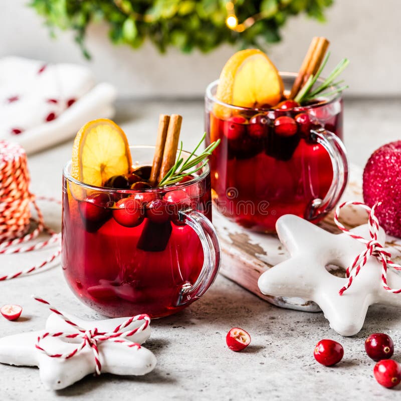 Christmas Mulled Wine stock photo. Image of glass, cranberry - 165419688