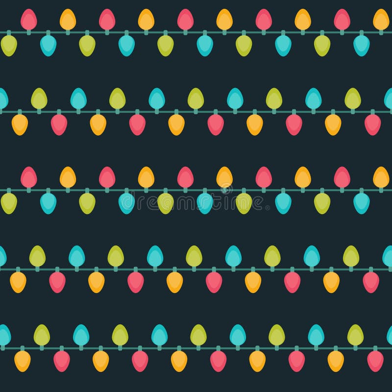 Christmas Multicolor Lights. Seamless Vector Pattern Stock Vector ...