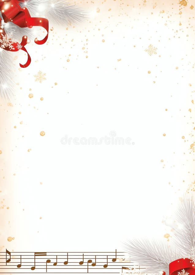 Christmas Music Watercolor Winter Border Stock Illustration ...