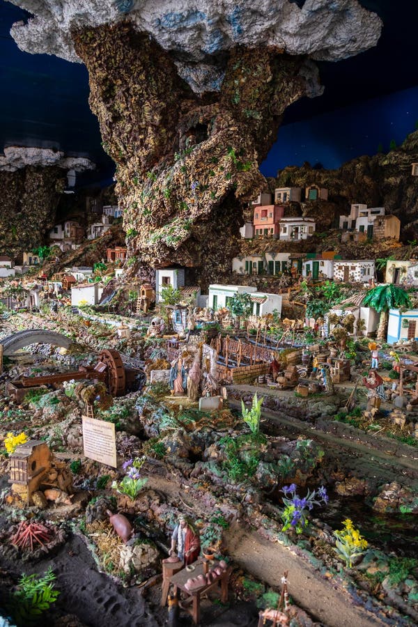Christmas Nativity Scene in Candelaria, Spain Editorial Stock Image ...