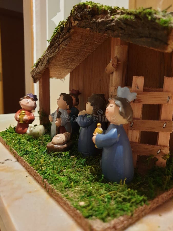 Christmas Nativity Scene Jesus Character Stock Image - Image of night ...