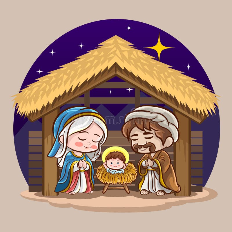 Christmas Nativity Scene, Vector Illustration, Nativity Scene Vector ...