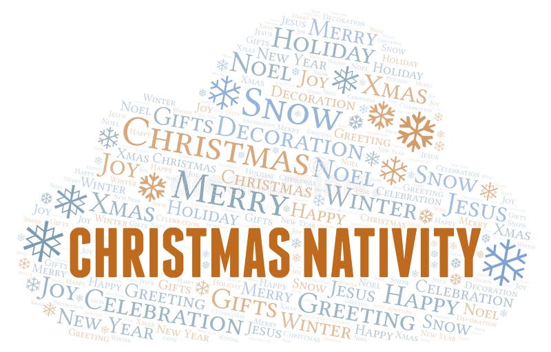 Christmas Nativity Word Cloud Stock Illustration - Illustration of word ...