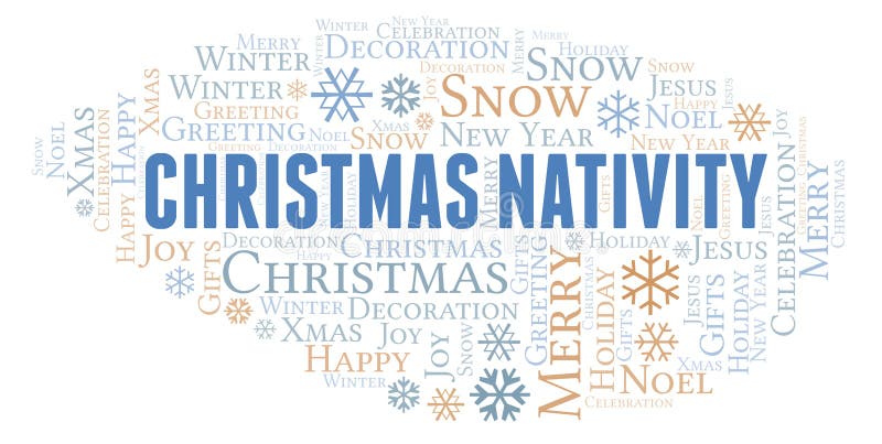 Christmas Nativity Word Cloud Stock Illustration - Illustration of ...