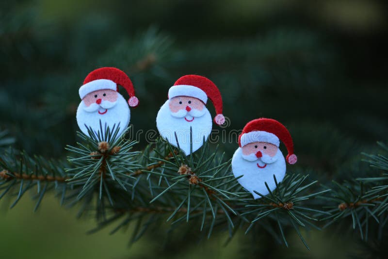 Christmas and New Year Art Set, Three Santas Stock Photo - Image of ...