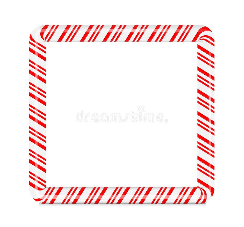 Christmas and New Year Candy Cane Round Frame Stock Vector ...