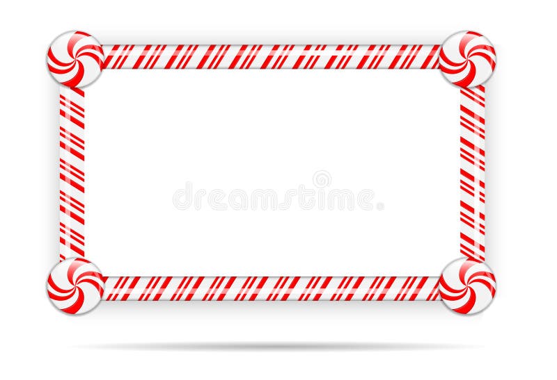 Christmas and New Year Candy Cane Round Frame Stock Vector ...