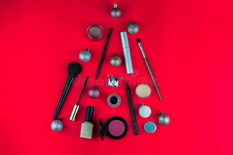 Christmas and New Year Decorations Concept. Christmas Tree Made of ...