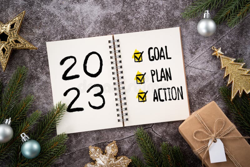 Christmas and New Year of 2023 Goals, Plan and Action Design Concept ...