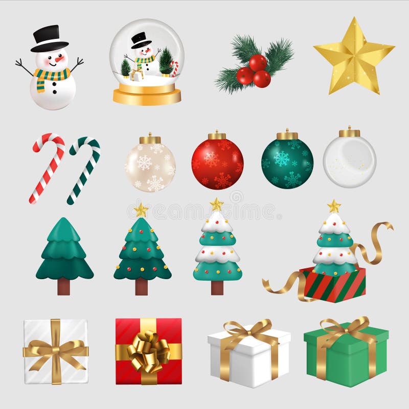 Christmas, New Year Holiday Icon Collection. Vector Illustration Stock ...
