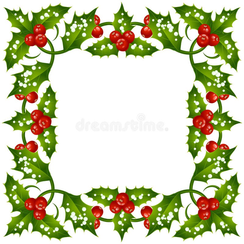 Christmas holly frame stock vector. Illustration of holly - 17530623