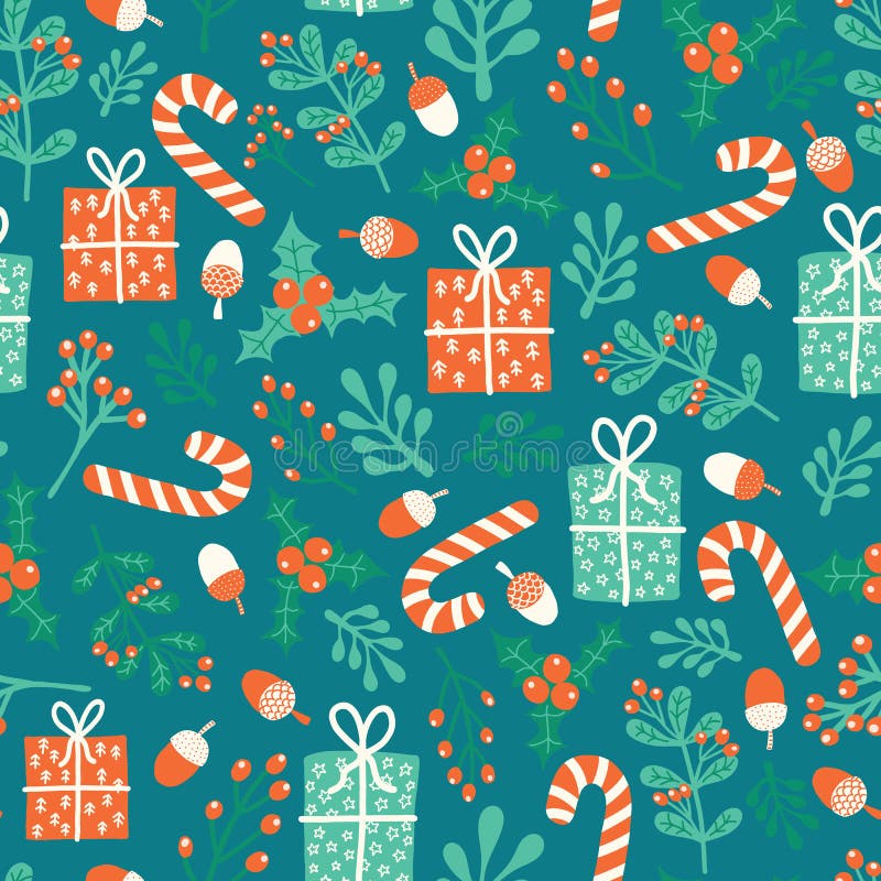 Christmas Gift Boxes Seamless Vector Border. Repeating Pattern with ...