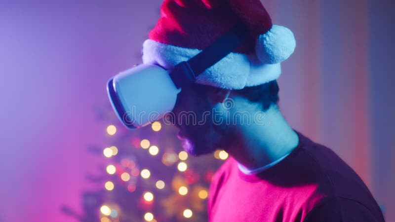 Christmas Night in Augmented Reality Stock Image - Image of glasses ...