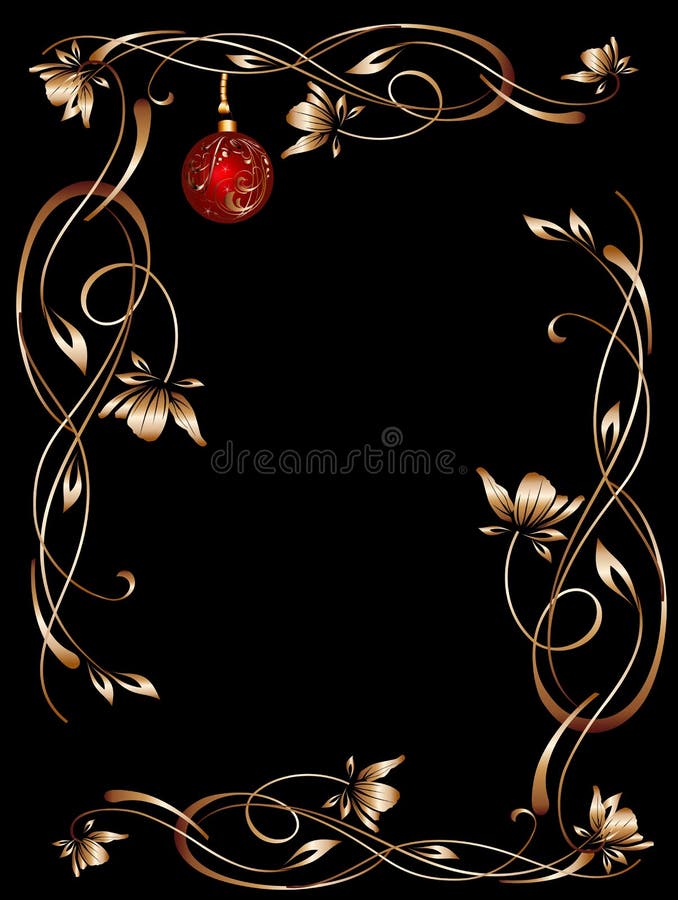 Christmas Holly Border Corner Design Stock Illustration - Illustration ...