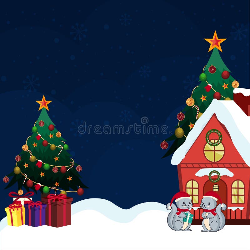 Christmas Night Outside Design without Text Stock Vector - Illustration ...