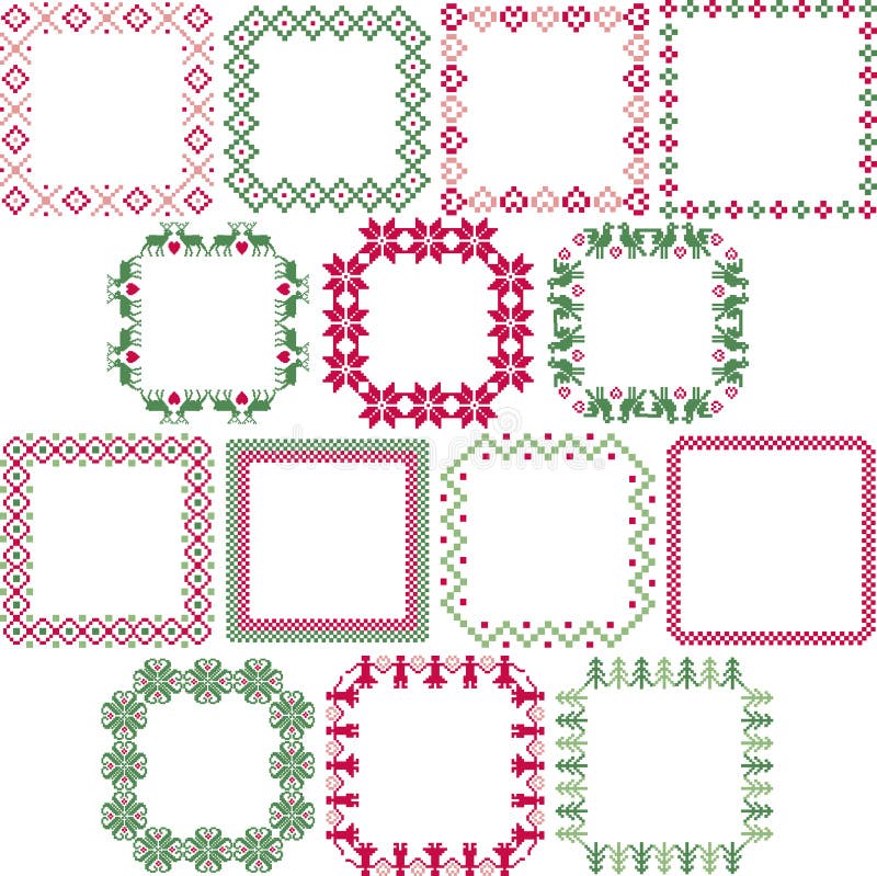Christmas Nordic Square Frames Stock Illustration - Illustration of ...