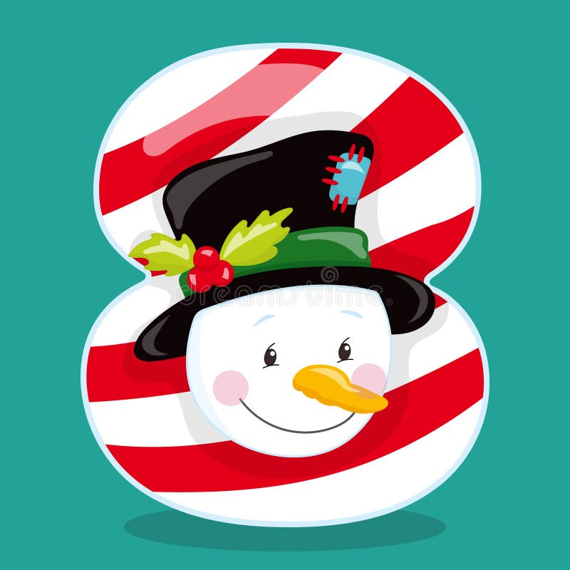 Christmas Numbers 8 08 stock vector. Illustration of cartoon - 198985014
