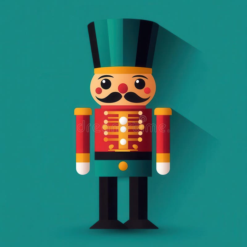 Christmas Nutcracker Flat Design Front View Christmas Theme Animation ...