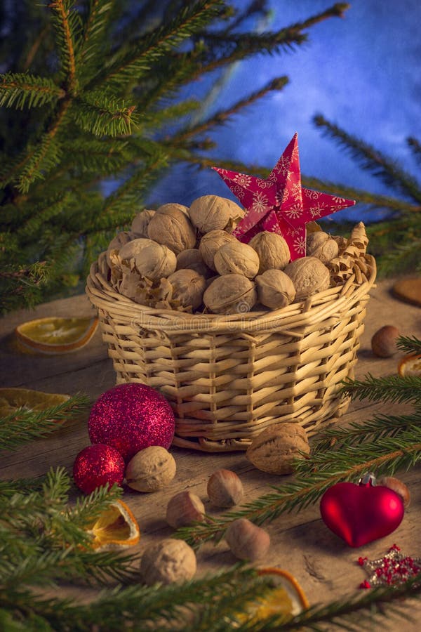 Christmas nuts stock image. Image of decorations, star - 262444501