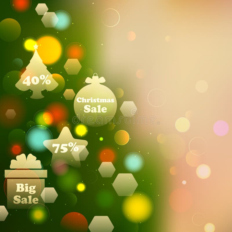Christmas Offer on Bokeh Effect Background Stock Vector - Illustration ...