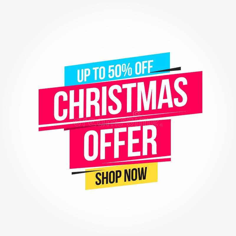Christmas Offer Round Label Stock Vector - Illustration of template ...