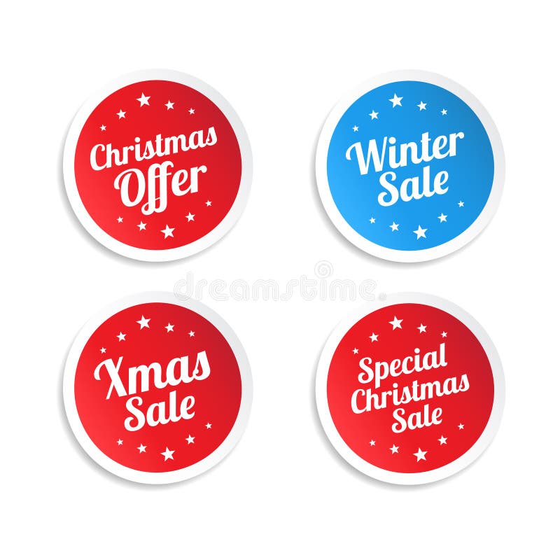 Christmas Offer Stickers stock vector. Illustration of retail - 196967861