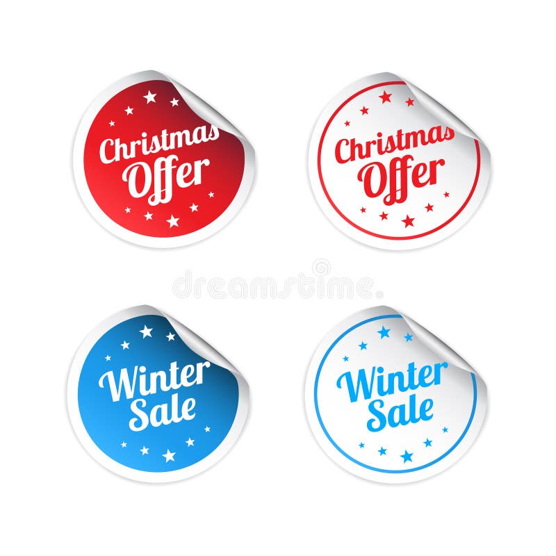 Christmas Offer Stickers stock vector. Illustration of store - 196967865
