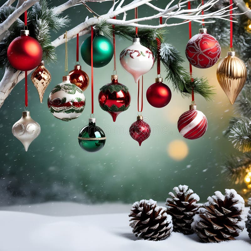 Christmas Ornament Background Stock Illustration - Illustration of ...